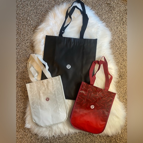 lululemon athletica | Bags | 3 New Lululemon Shopping Bags Reusable ...